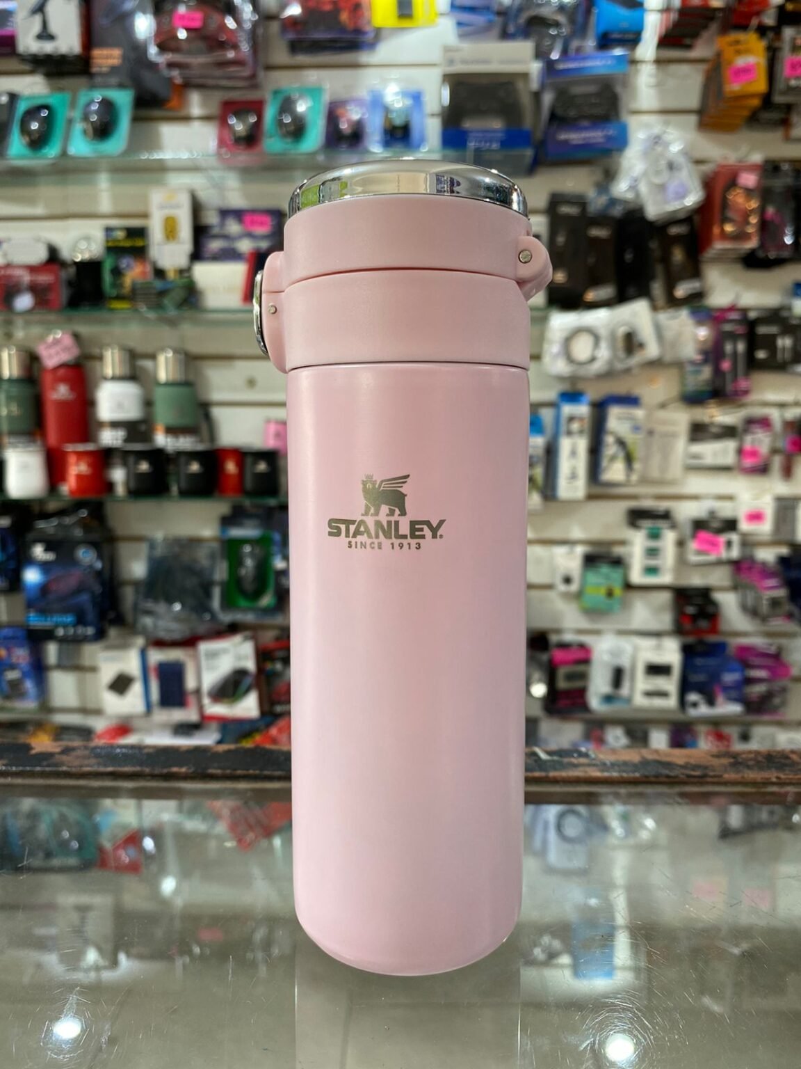 BOTELLA TERMICA STANLEY 420ML CON VISOR DE TEMPERATURA ROSA – Electro Gamer