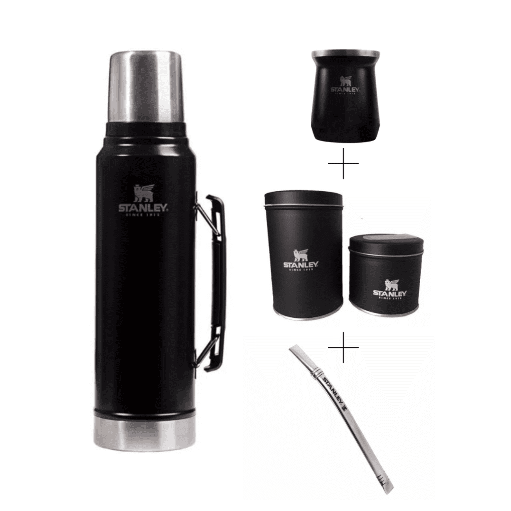 SET COMPLETO TERMO STANLEY + MATE + BOMBILLA +YERBERA Y AZUCARERA ...