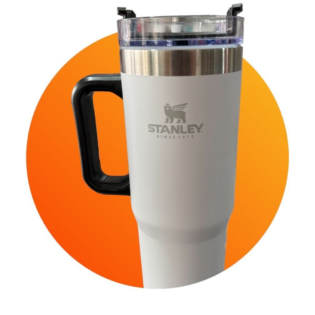 VASO TERMICO SIMIL STANLEY CON TAPA PLASTICO 900ML BLANCO INCLUYE ...